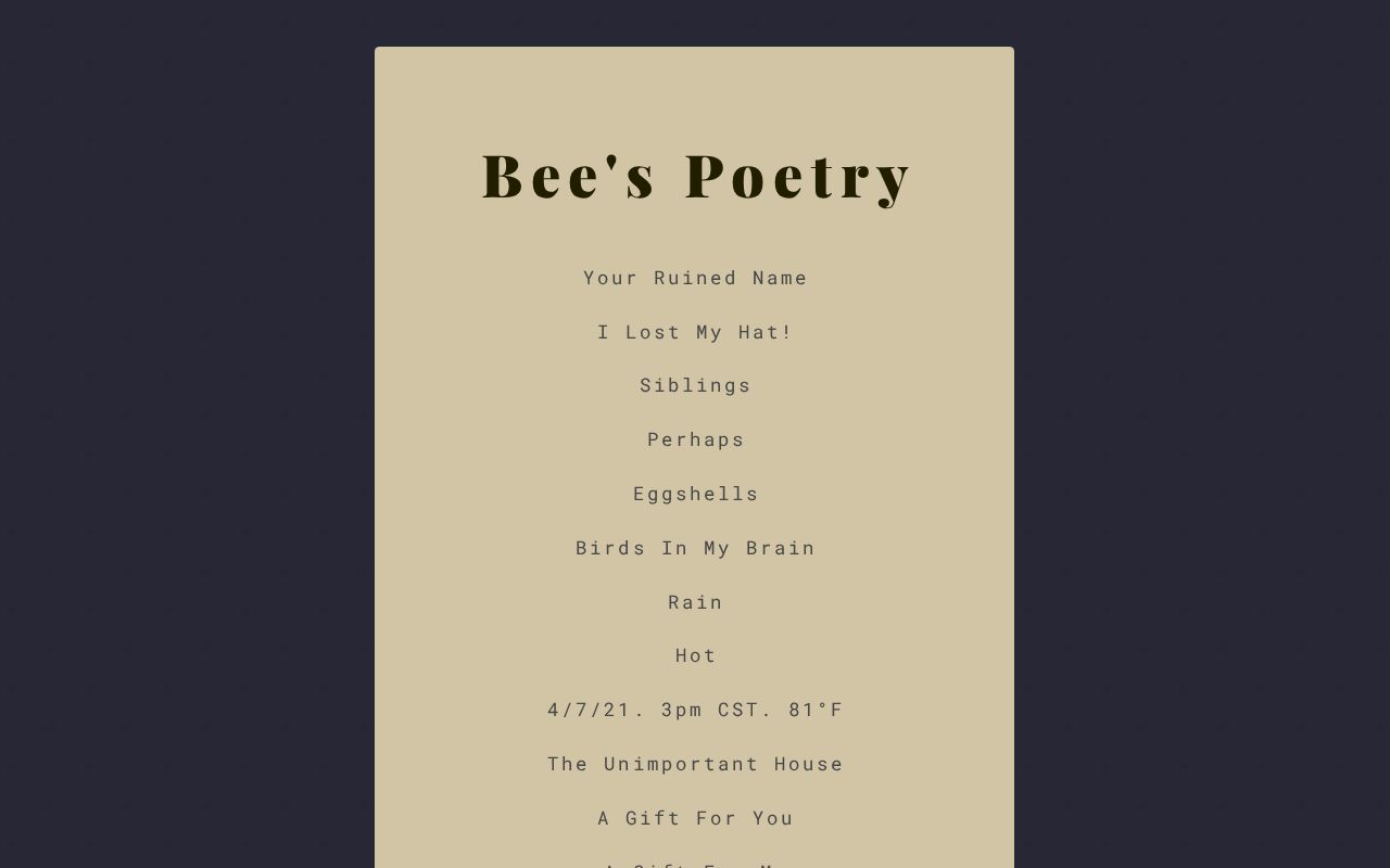 Bee's Poems